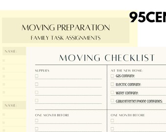 Task Sheet for Move | Etsy