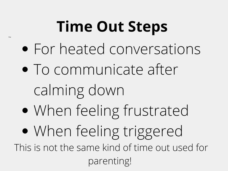 Time Out Card for Coping With Conversations in Relationships ...