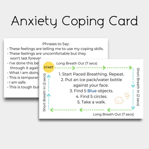 Anxiety Coping Cards With Different Coping Skills and - Etsy