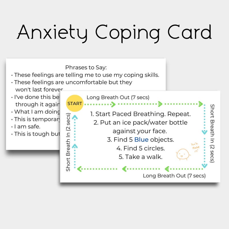 Anxiety Coping Cards With Different Coping Skills and Strategies to ...