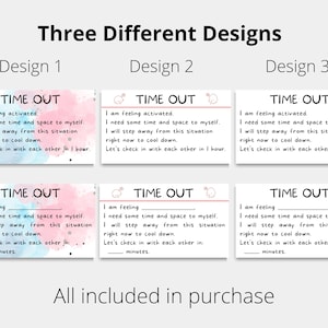 Time Out Card Prompts and Phrase Ideas for Space From a Situation or ...