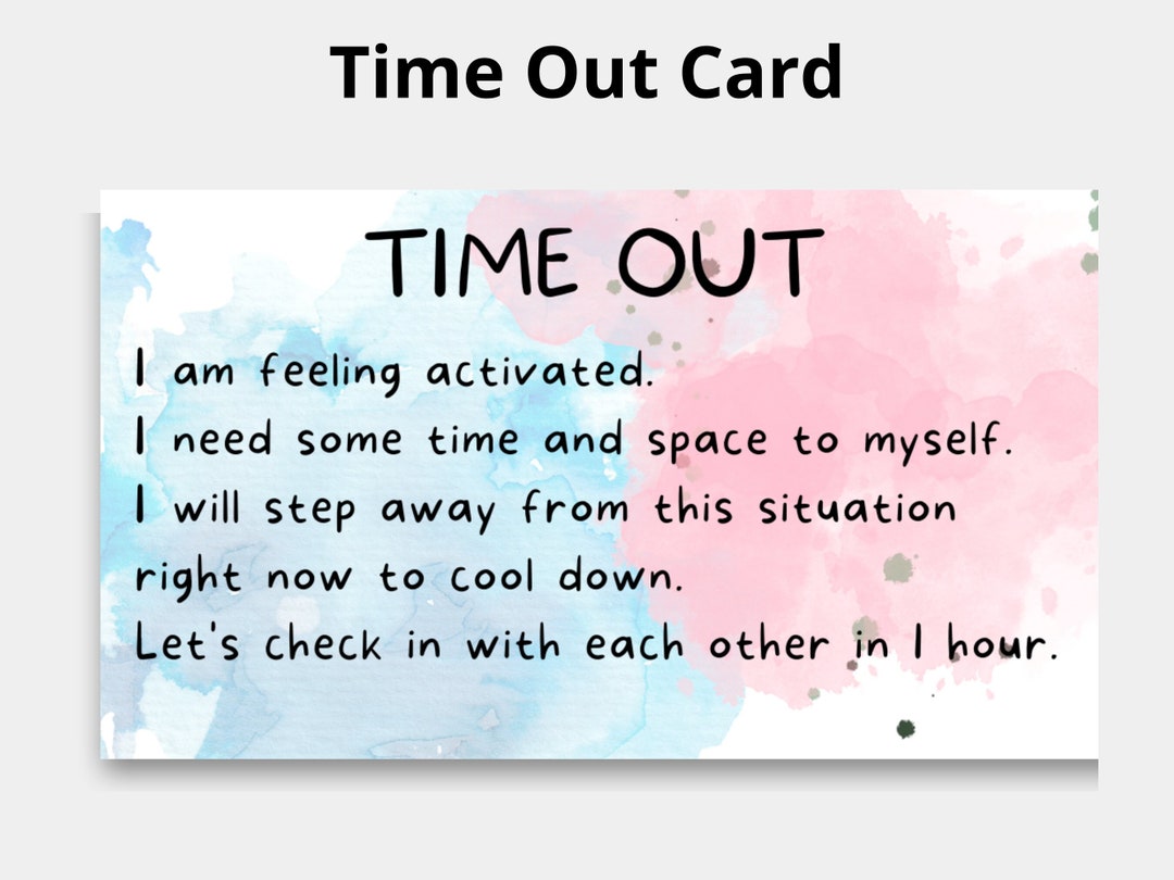 Time Out Card Prompts and Phrase Ideas for Space From a Situation or ...