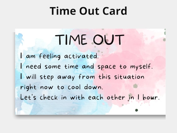 Time Out Card Prompts and Phrase Ideas for Space From a - Etsy Australia