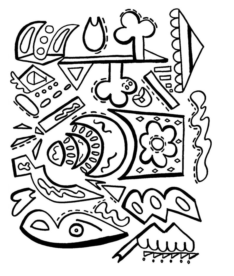 Wacky Hand-drawn Downloadable Coloring Pages Volume 2 | Etsy