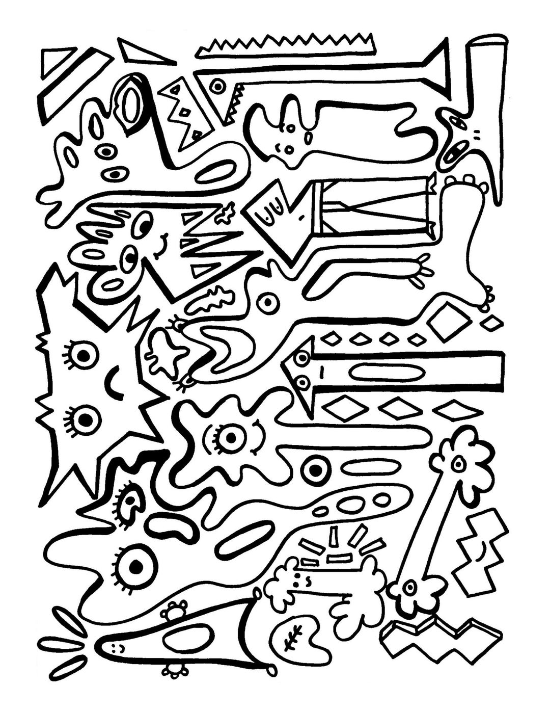 Wacky Hand-drawn Downloadable Coloring Pages Volume 2 - Etsy