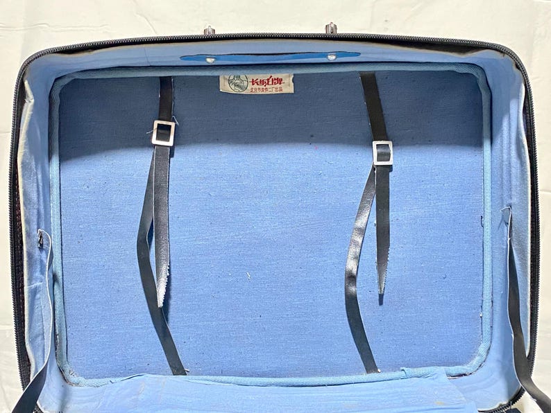 Rare Vintage 1987 Black Chinese Suitcase – Great Wall Brand – Faux ...