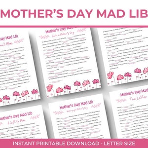 Mother's Day Mad Lib. Printable Games for Kids and Adults. Funny ...