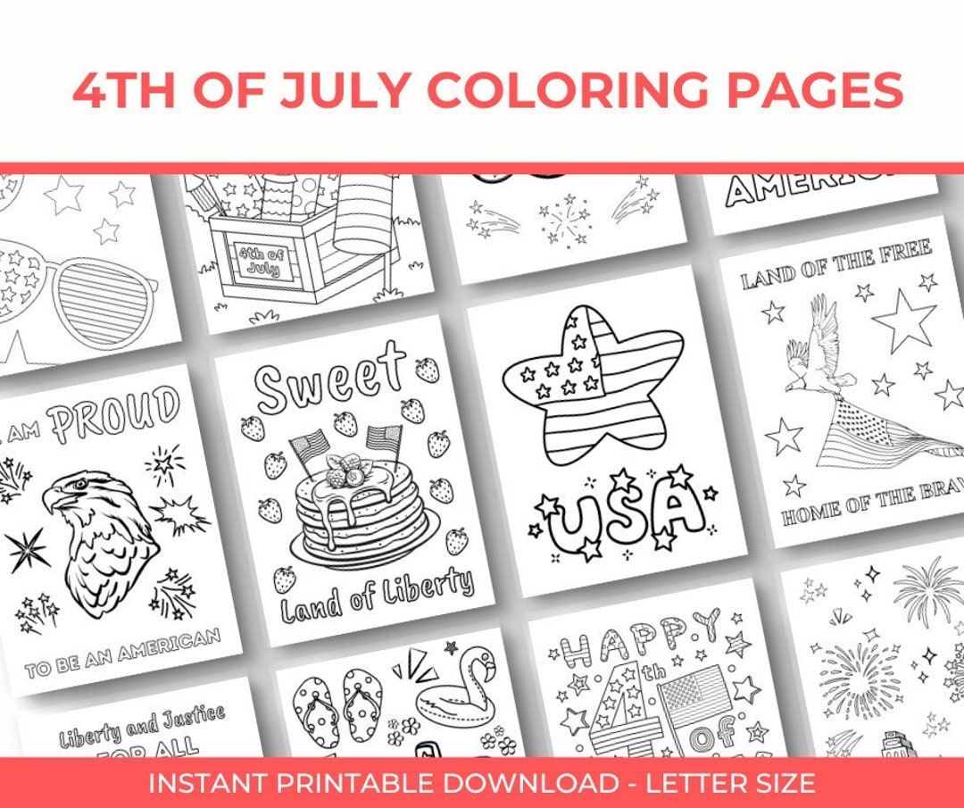 4th of July Coloring Pages: Patriotic Designs (PDF Download) - Etsy
