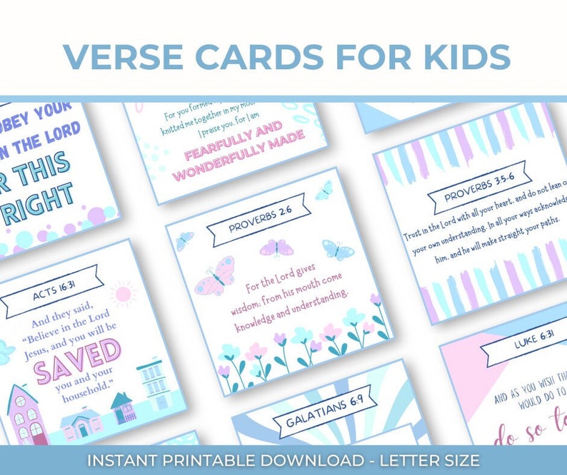 Scripture Memory Cards for Kids | Verse Cards for Children | Homeschool ...