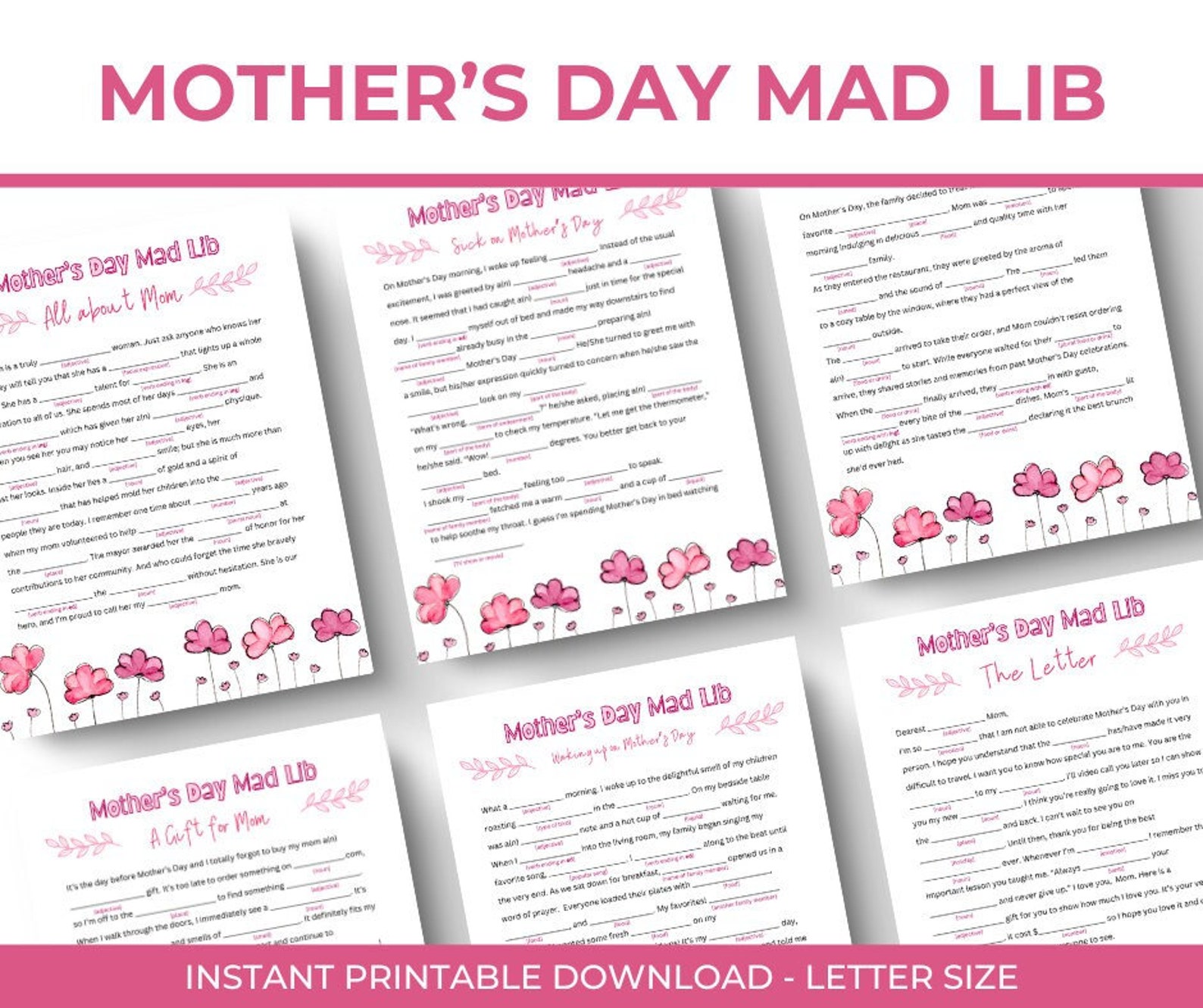 Mother's Day Mad Lib. Printable Games for Kids and Adults. Funny ...