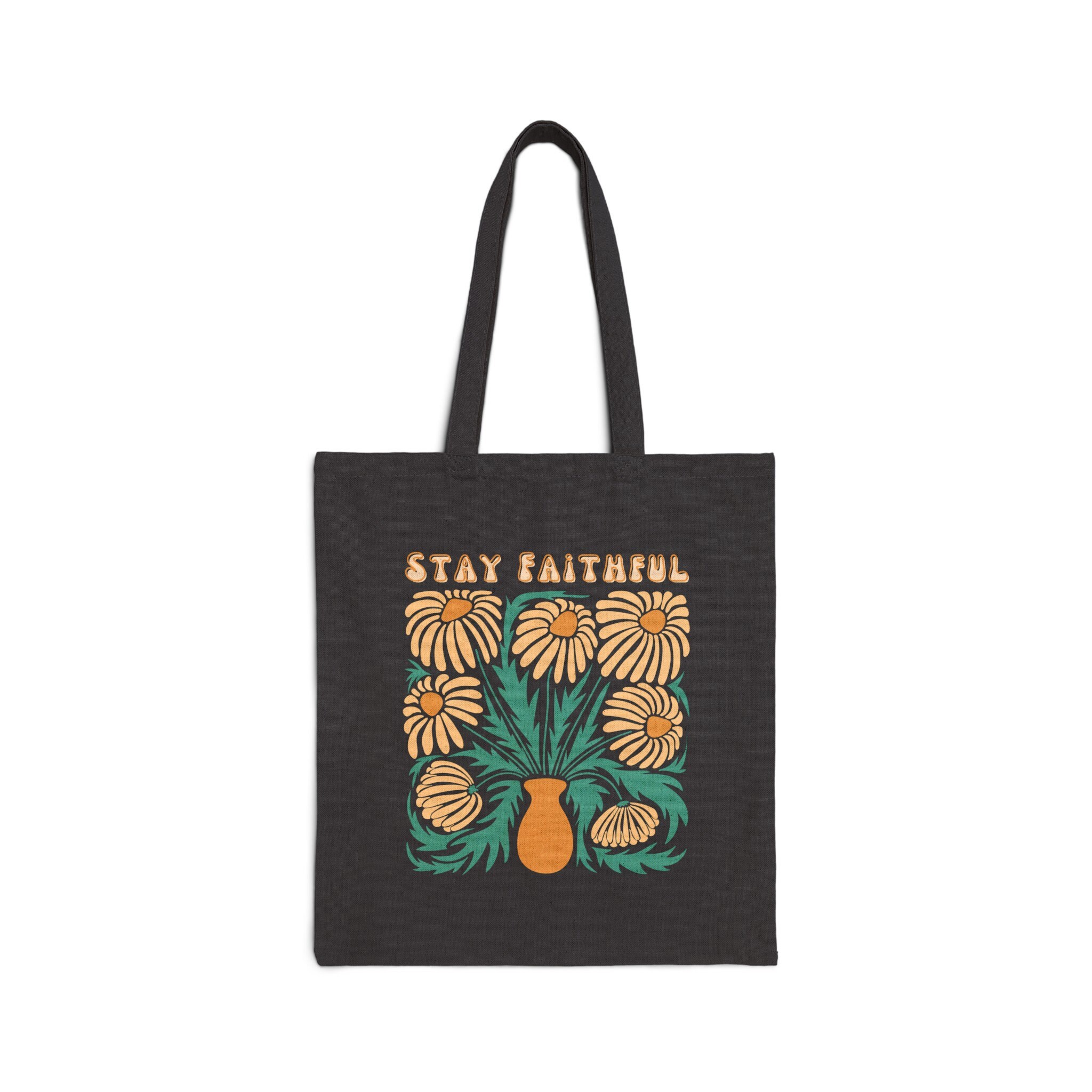 Christian Canvas Tote Bag | Stay Faithful Tote Bag | Sunday School ...