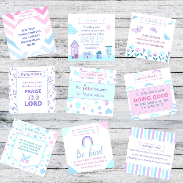 Scripture Memory Cards for Kids - Etsy