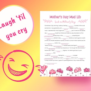 Mother's Day Mad Lib. Printable Games for Kids and Adults. Funny ...