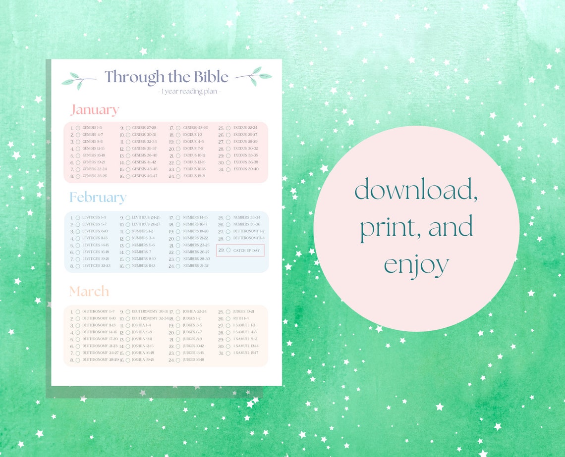 Bible Reading Plan Through the Bible Genesis to Revelation - Etsy