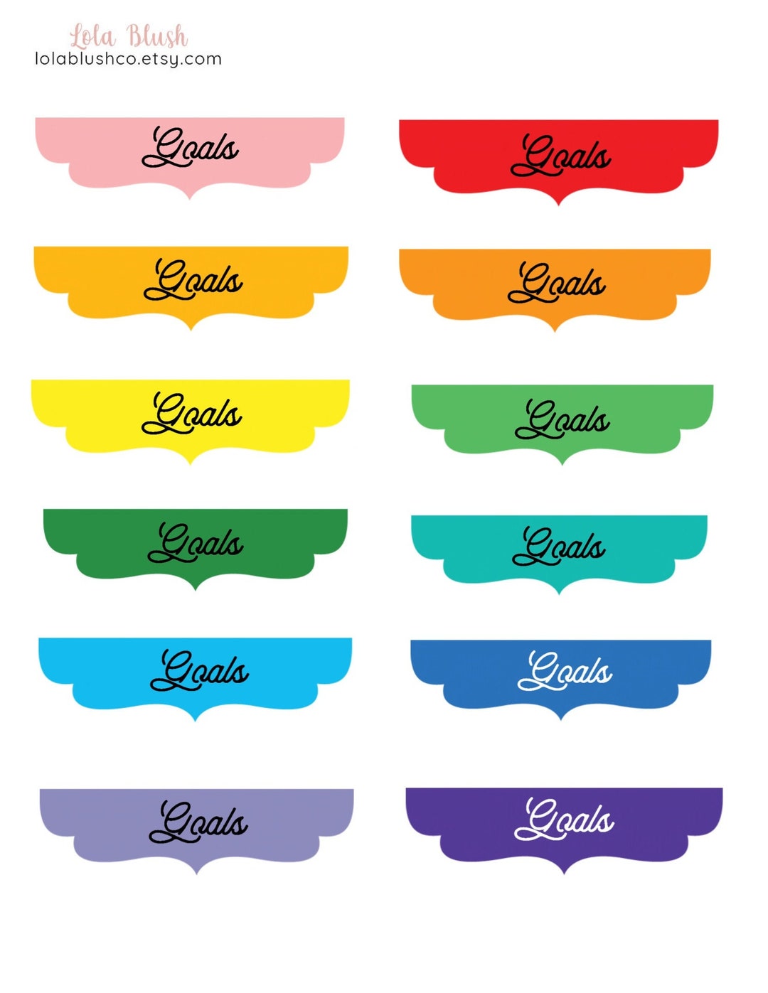 Digital Sticker Header Stickers Goals Planner Stickers iPad Planning ...