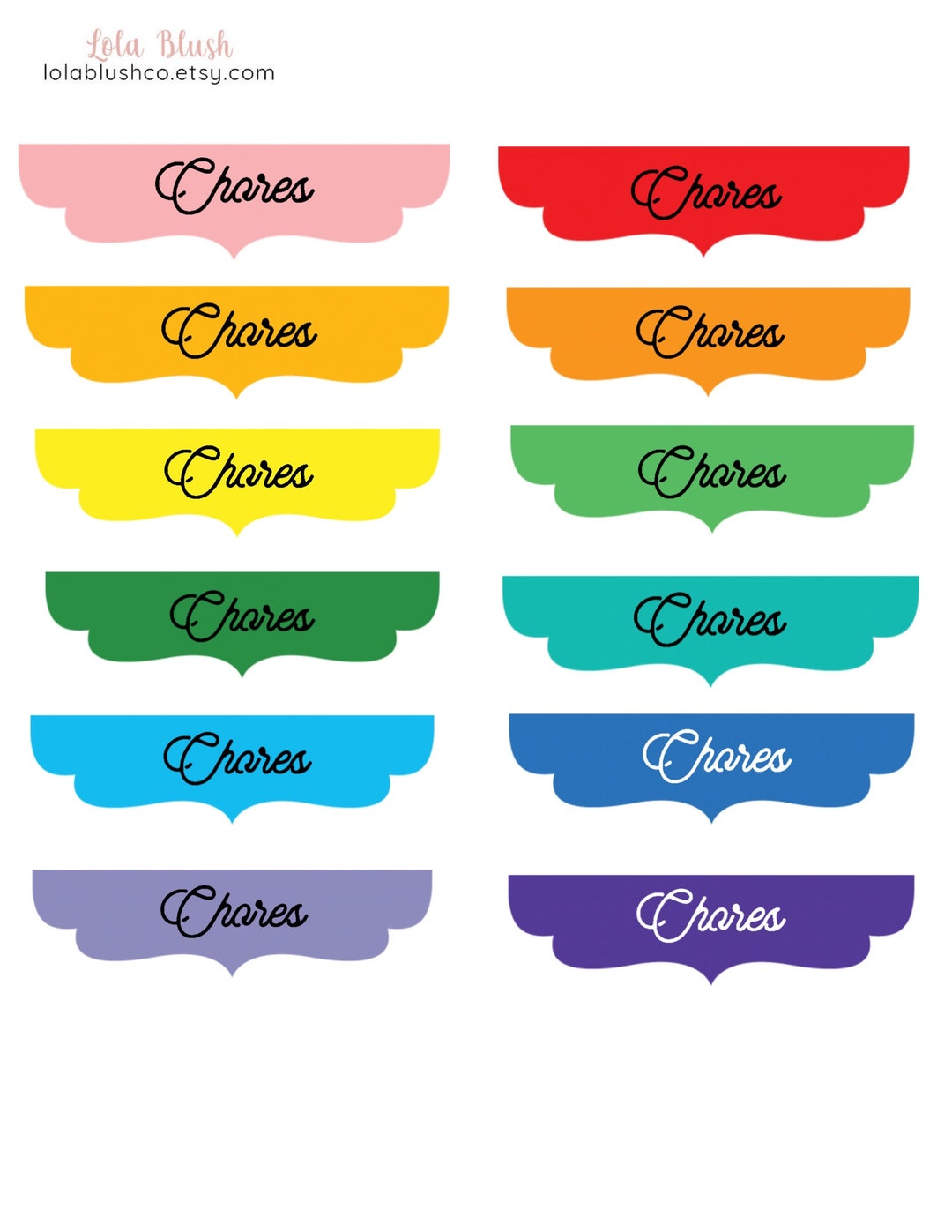 Digital Sticker Header Stickers Chores Planner Stickers iPad Planning ...