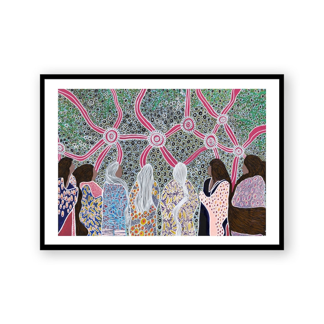 Aboriginal Framed Print , Indigenous Wall Art , Contemporary Wall Decor ...