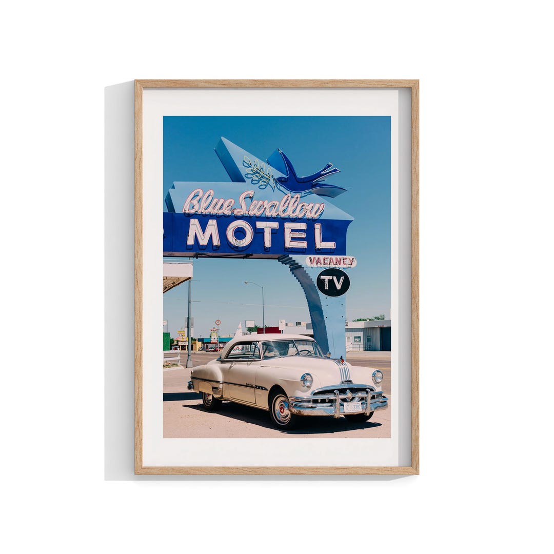 Vintage Car Photography, Retro Motel Art, Framed Wall Art, Classic Car ...