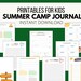 Summer Camp Journal Printable, Camping Book, Camp Diary, Adventure ...