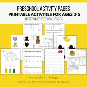 Preschool Worksheets, Preschool Activity Printable, Tracing for Kids ...
