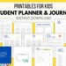 Student Planner and Journal, Growth Mindset Journal, Printable School ...