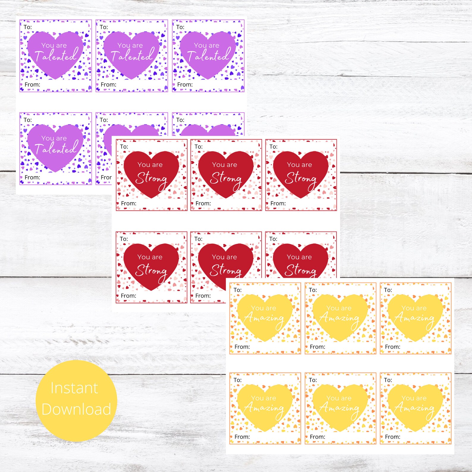 Printable Valentine Cards for Kids | Positive Affirmation Valentines ...