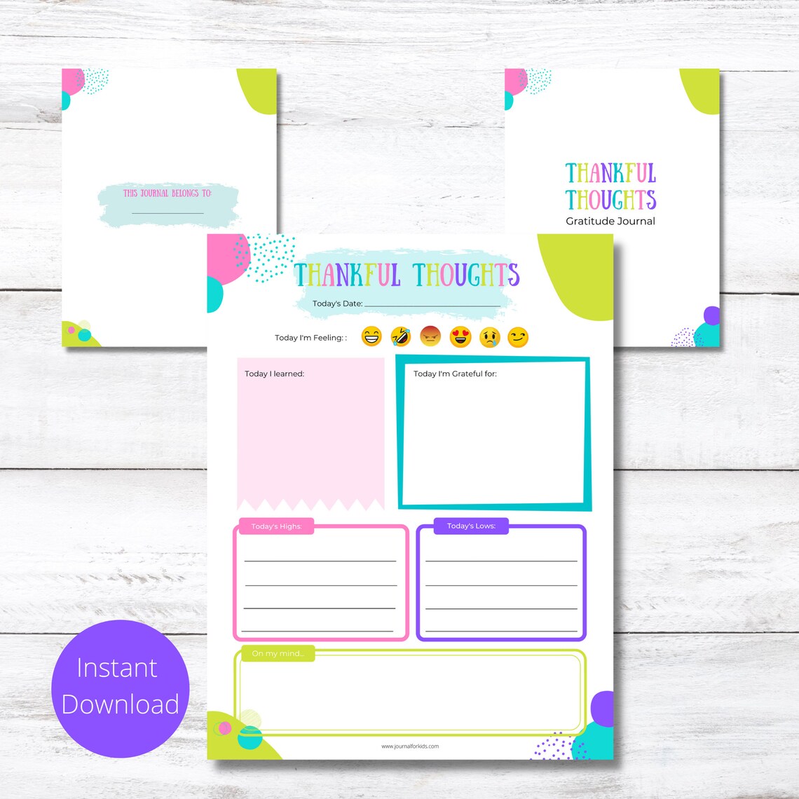 Kids Daily Gratitude Journal Printable Digital Journal for Kids - Etsy