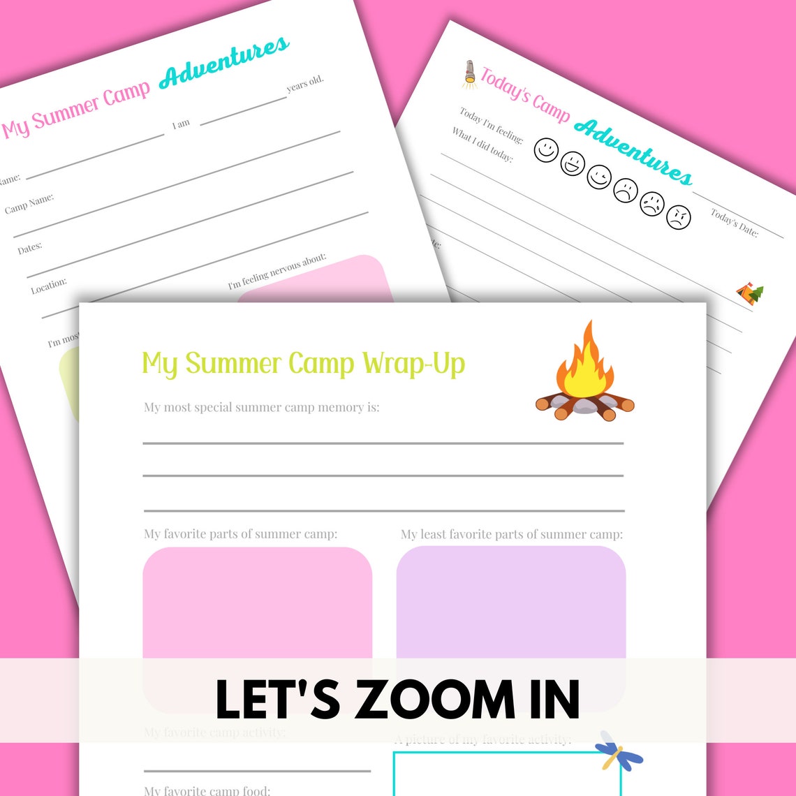 Summer Camp Journal Printable, Camping Book, Camp Diary, Adventure ...