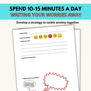 Anxiety Journal for Kids, Printable Worry Journal, Kids Mental Health ...