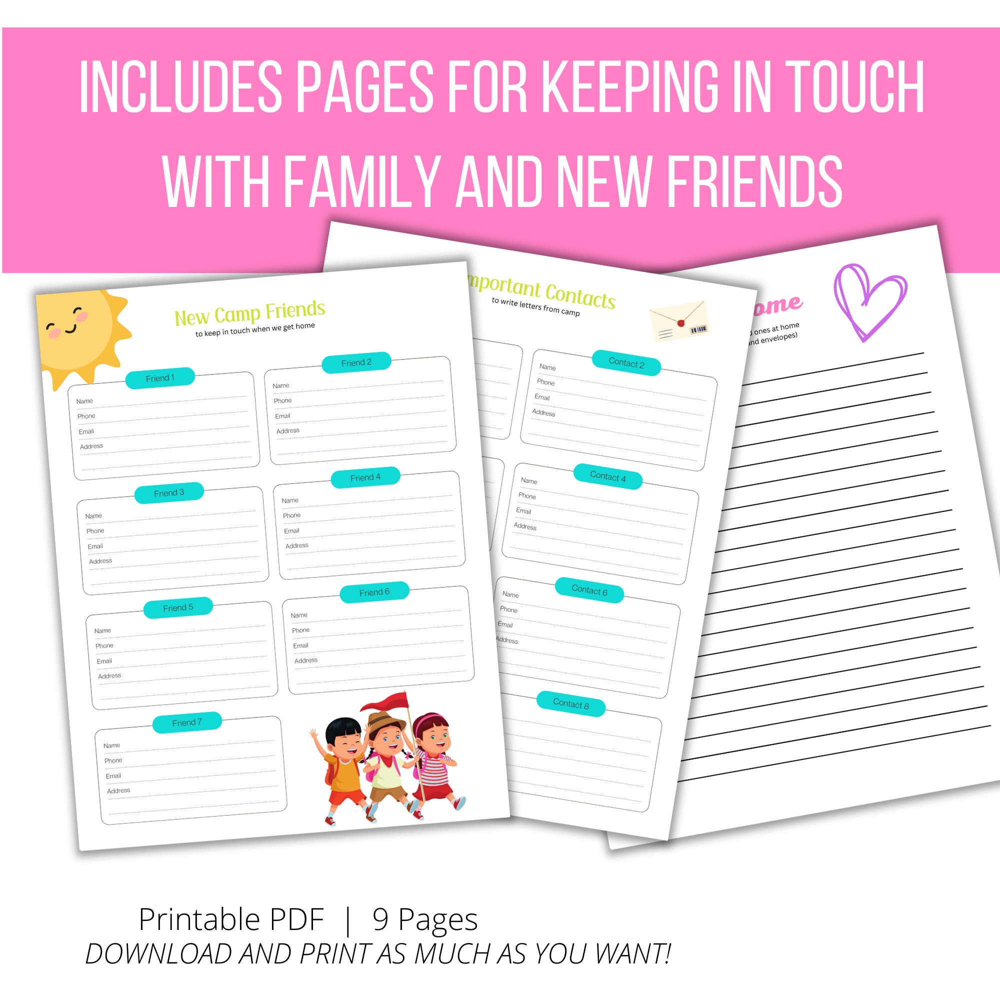 Summer Camp Journal Printable, Camping Book, Camp Diary, Adventure ...