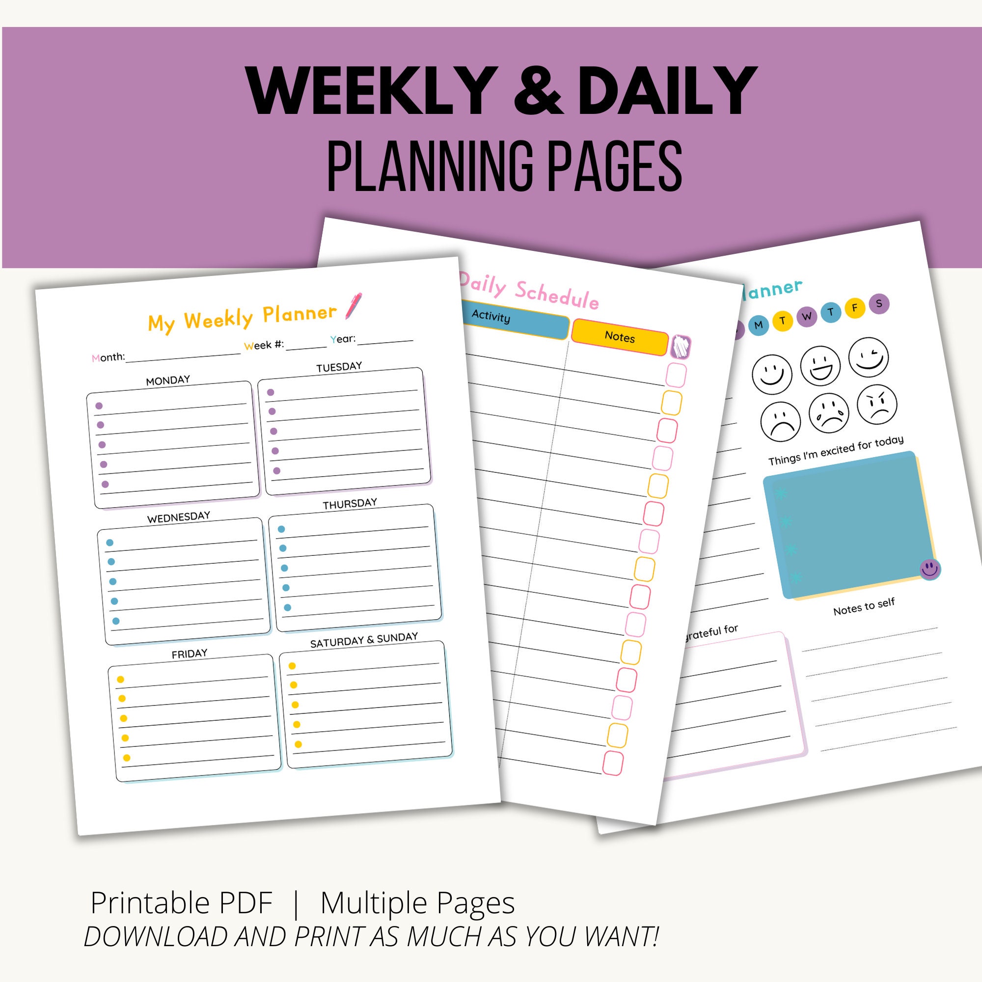 Kids Planner, Fun Colorful Children's Planner, Homeschool Planner ...