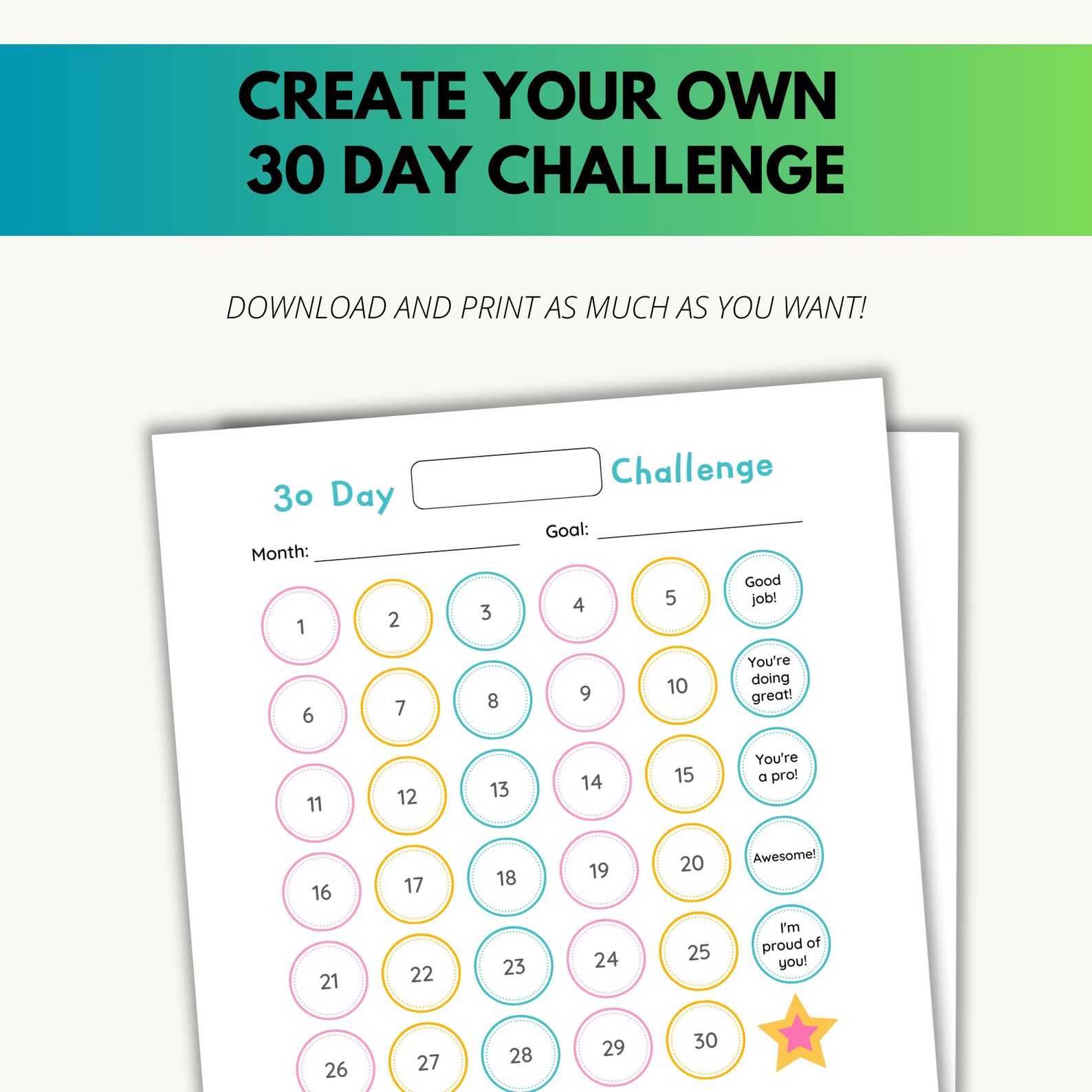 Habit Tracker for Kids and Teens, Printable Mood Tracker, Water Tracker ...