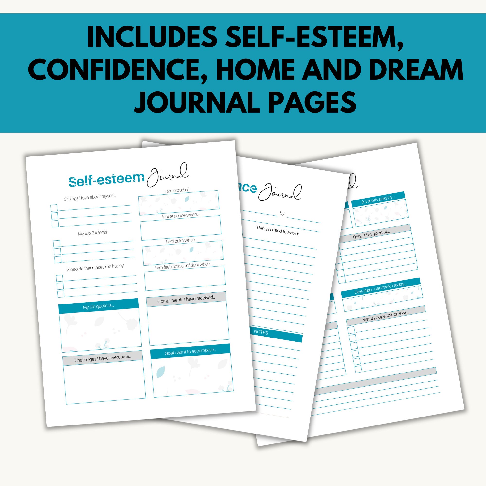 Growth Mindset Journal and Planner for Teens, Teenager Printable ...