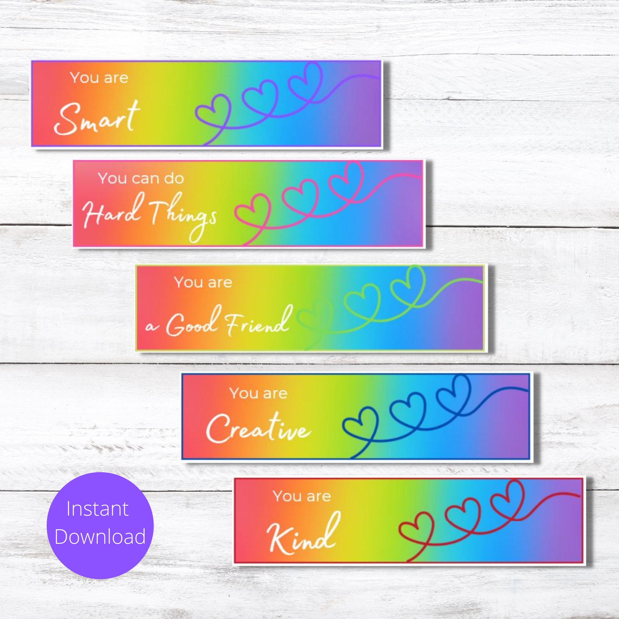 Printable Valentines for Kids Positive Affirmation Bookmark Valentines ...