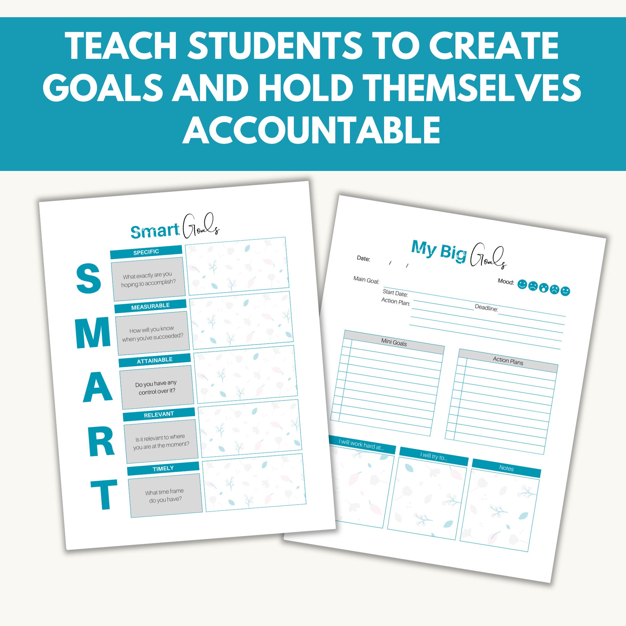 Growth Mindset Journal and Planner for Teens, Teenager Printable ...