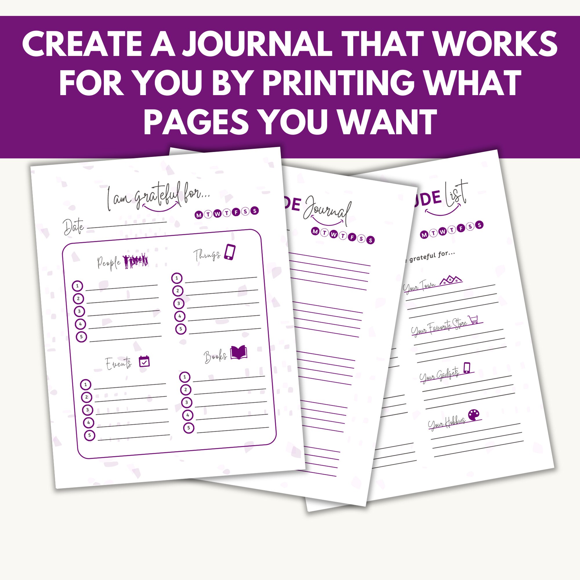 Kids Gratitude Journal Printable, Create Your Own Journal - Etsy