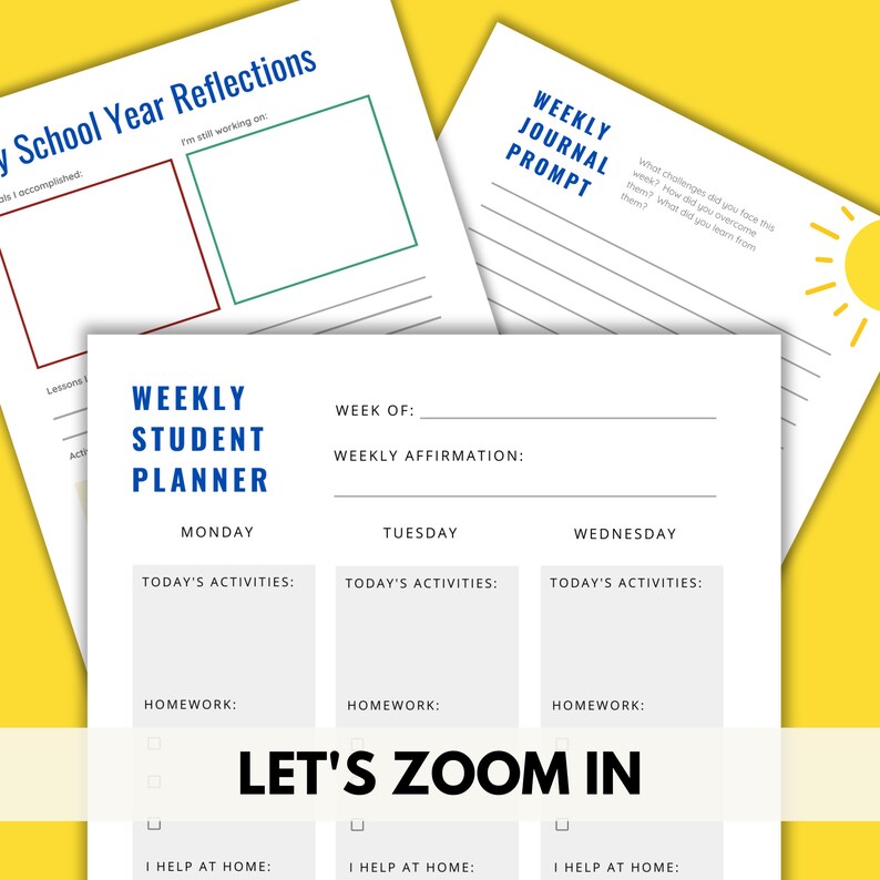 Student Planner and Journal, Growth Mindset Journal, Printable School ...