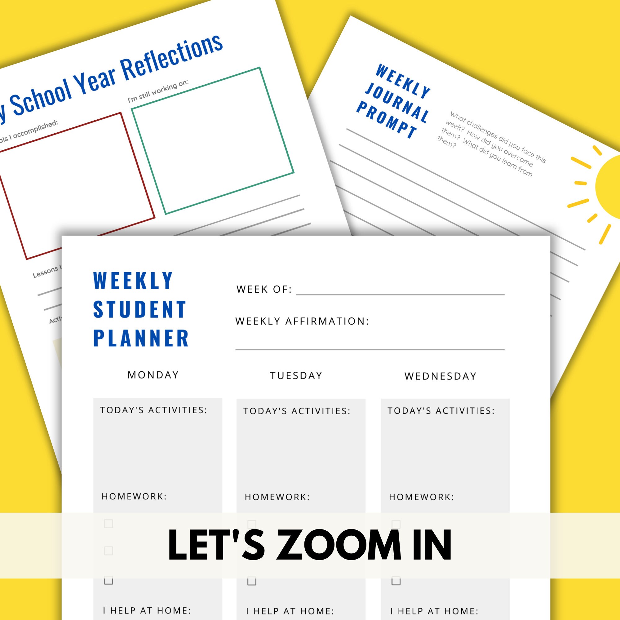 Student Planner and Journal, Growth Mindset Journal, Printable School ...