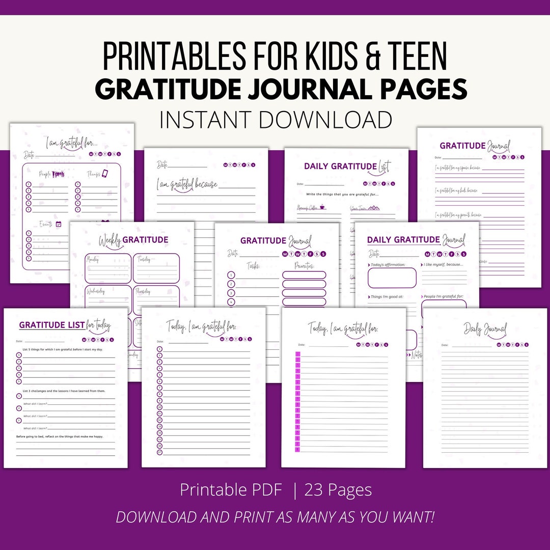 Kids Gratitude Journal Printable, Create Your Own Journal - Etsy
