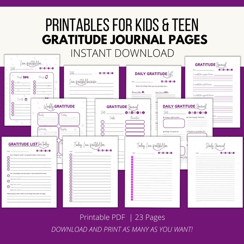 Kids Gratitude Journal Printable, Create Your Own Journal - Etsy