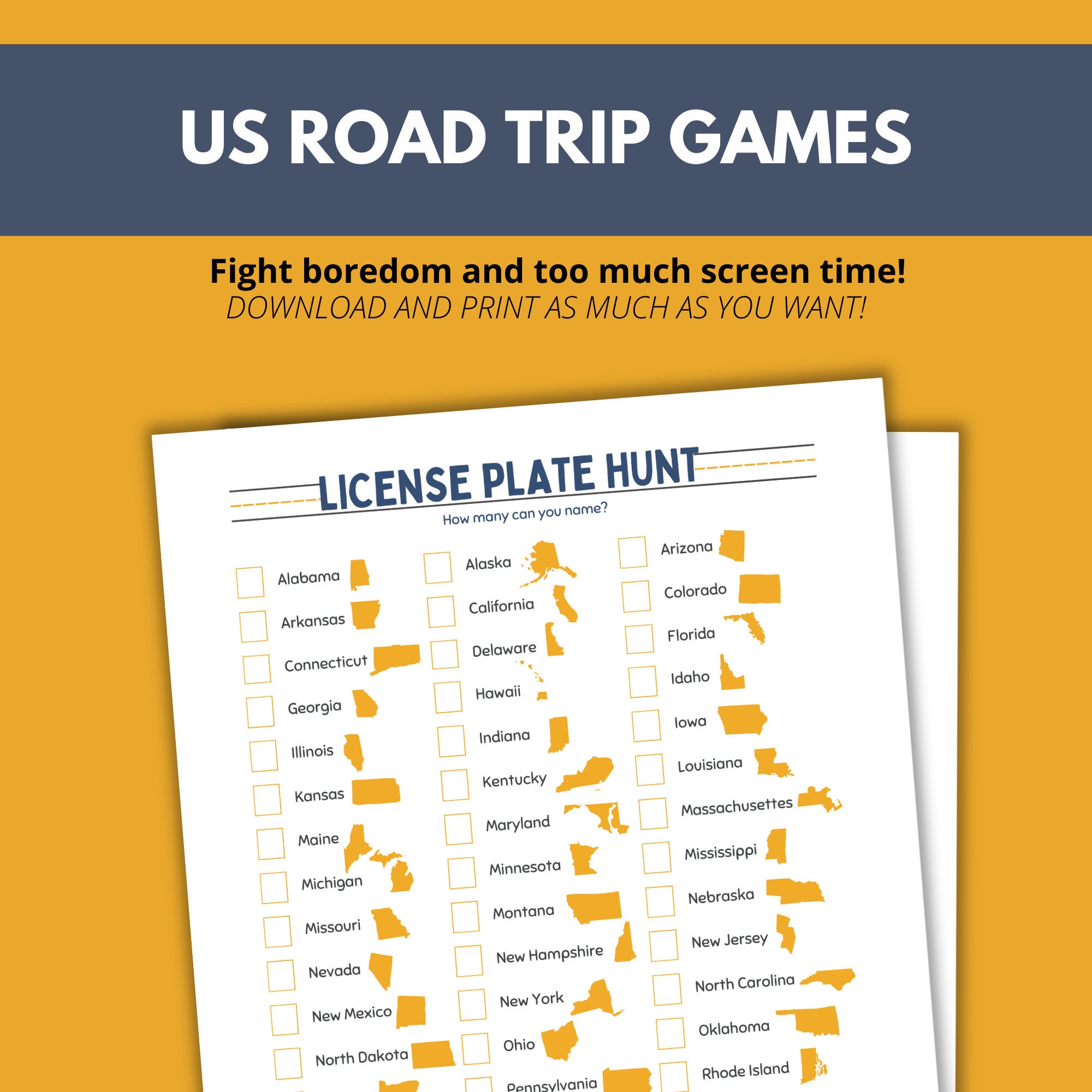 Road Trip Activities for Families, Travel Games for Kids, Printable ...