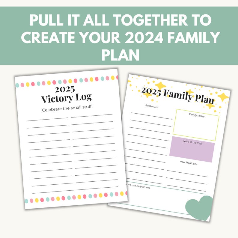 2025 Family Goal Setting Planner | Create Your Family Vision Board, Set ...