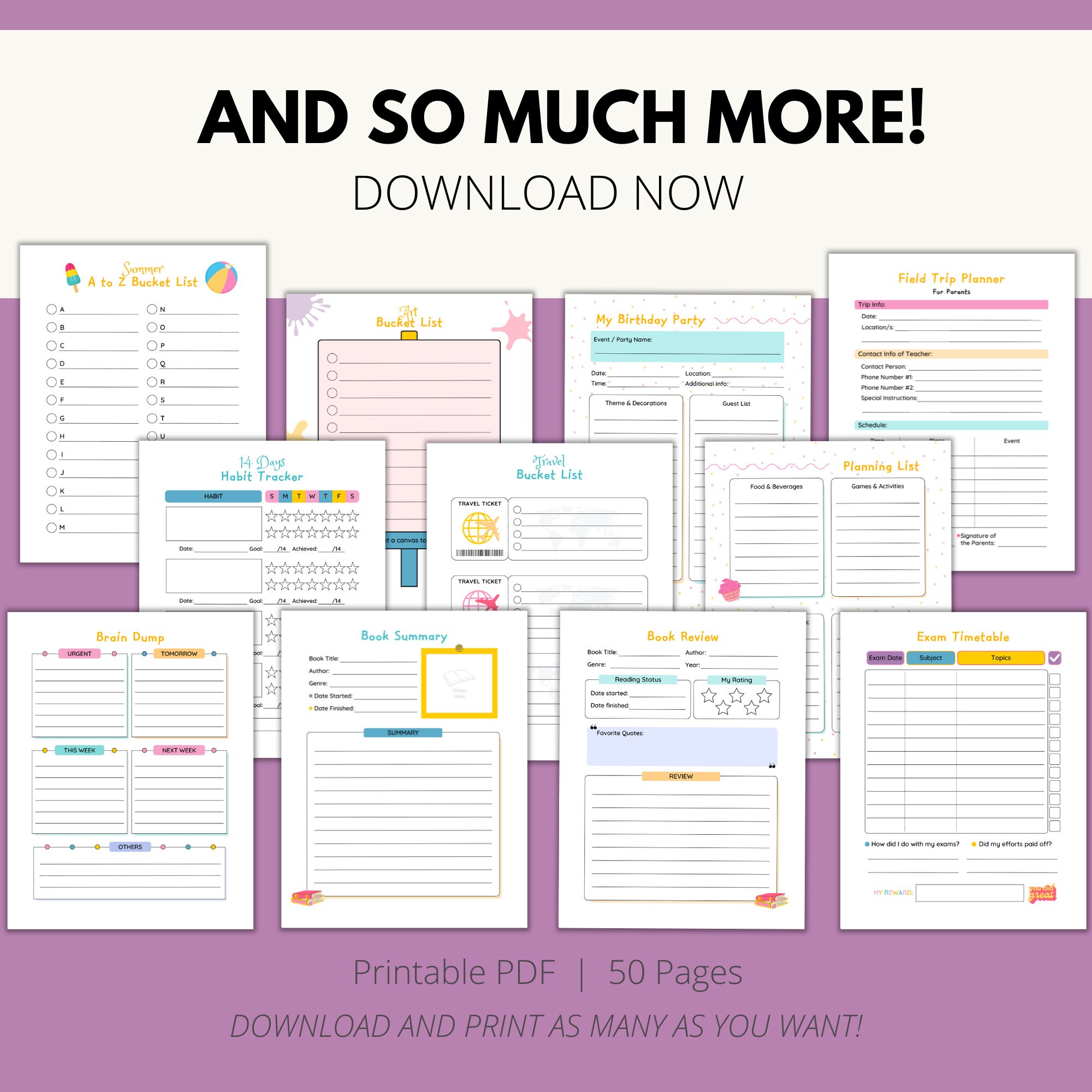 Kids Planner Fun Colorful Children's Planner Homeschool - Etsy