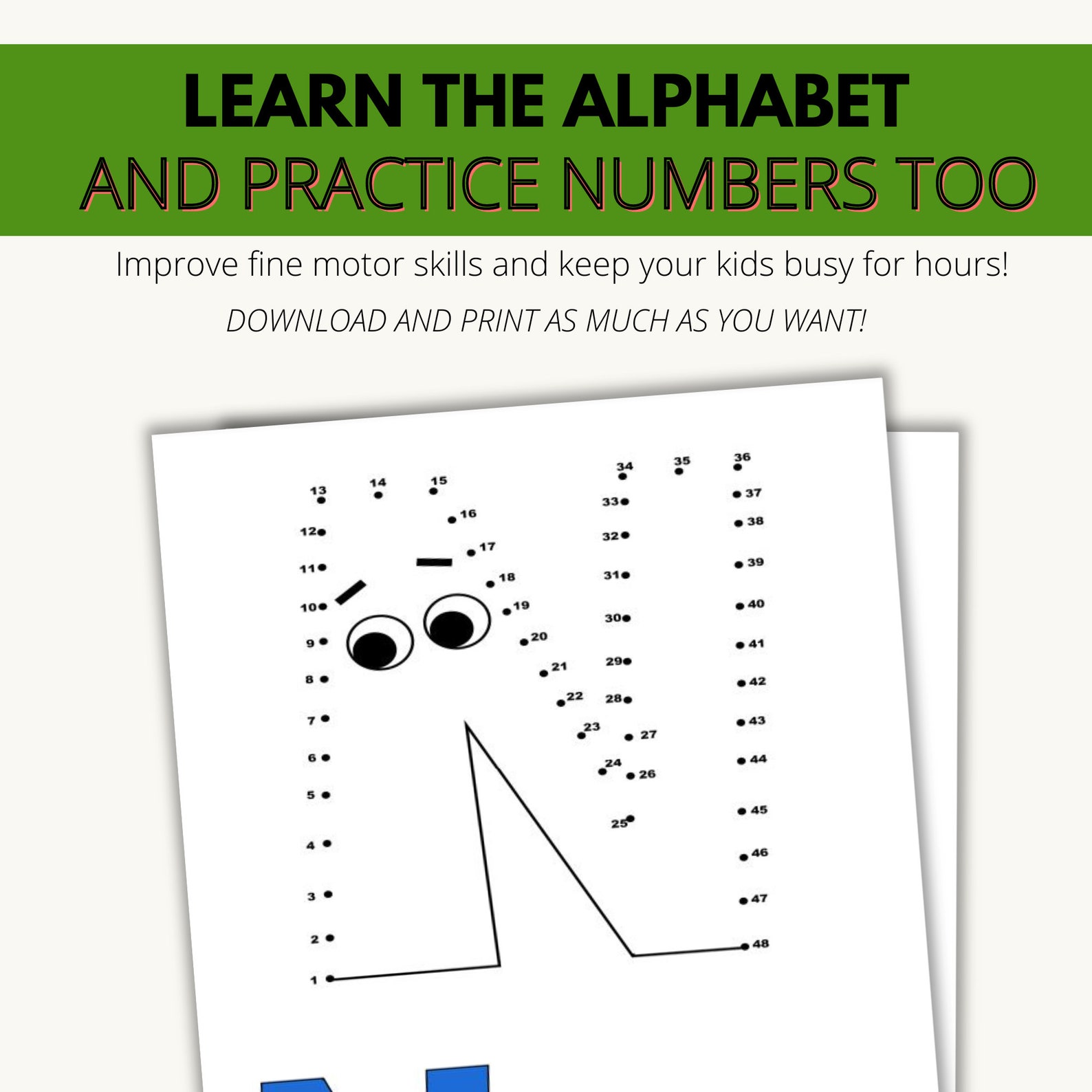 Printable Dot-to-dot Alphabet, Connect the Dots Letters, Letter ...