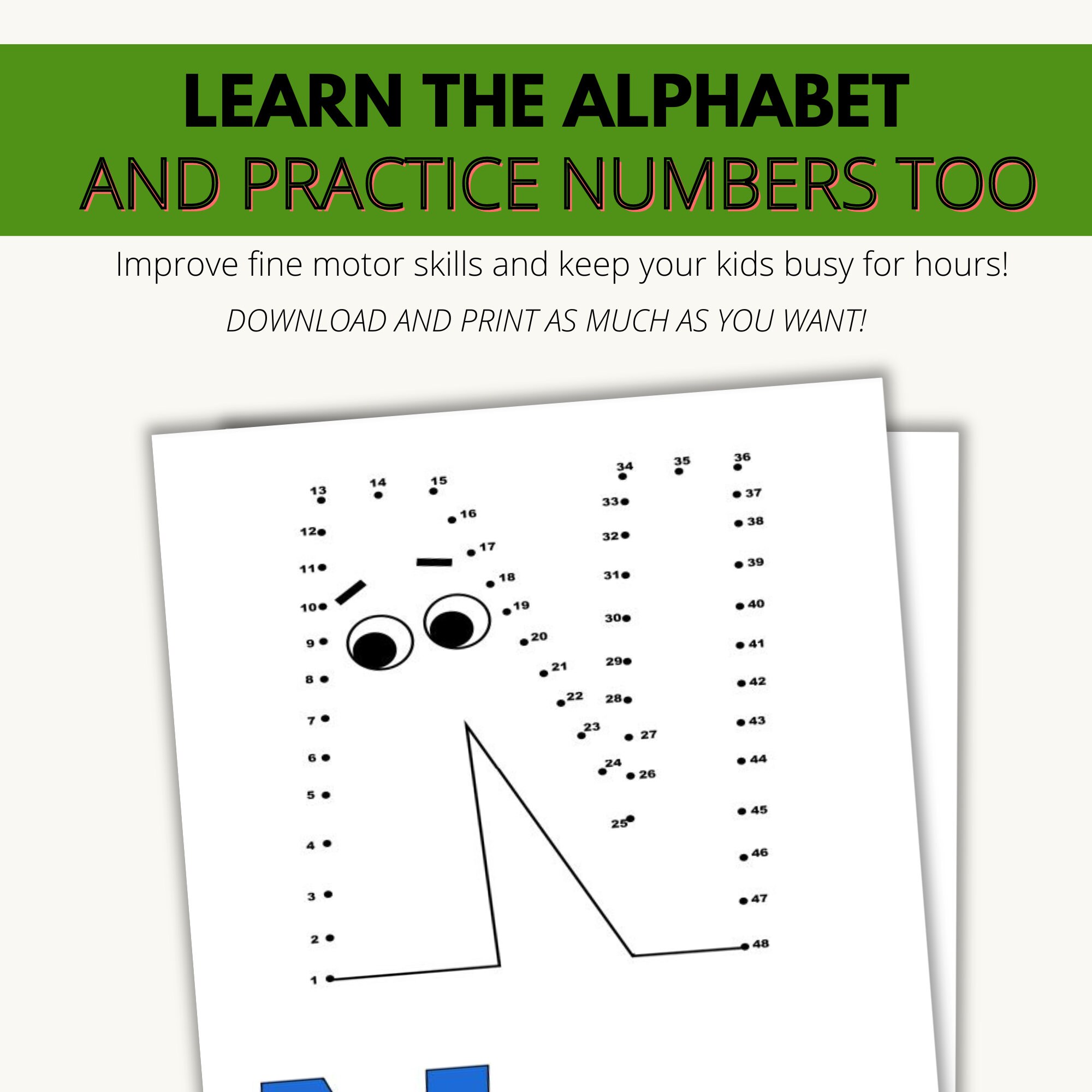 Printable Dot-to-dot Alphabet, Connect the Dots Letters, Letter ...