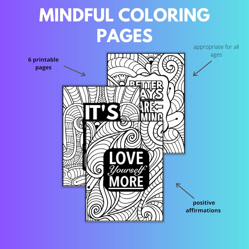 Mandala Coloring Pages, Mindful Coloring Pages, Positive Affirmations ...