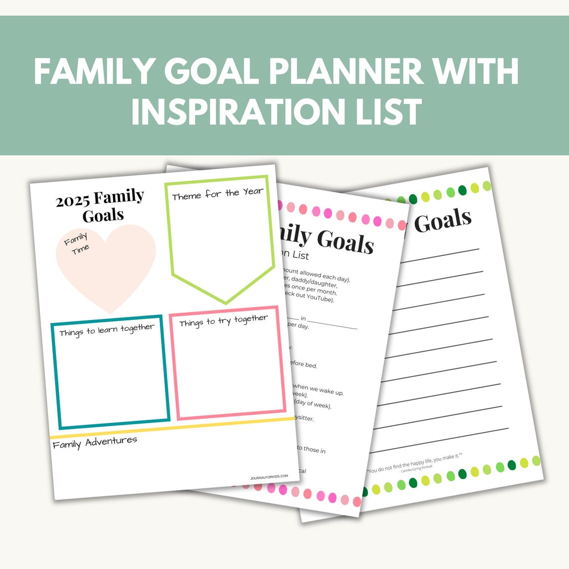 2025 Family Goal Setting Planner | Create Your Family Vision Board, Set ...