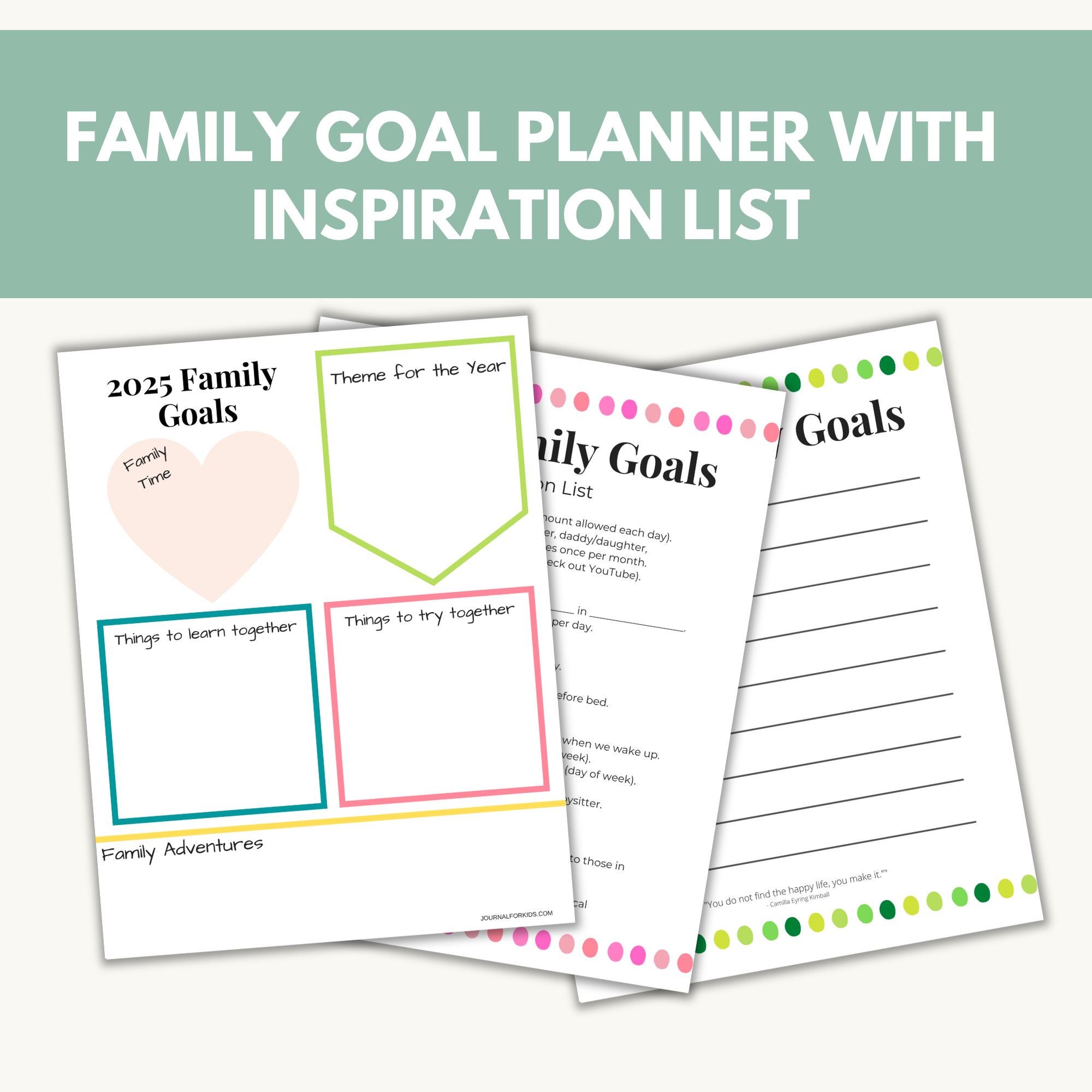 2025 Family Goal Setting Planner | Create Your Family Vision Board, Set ...