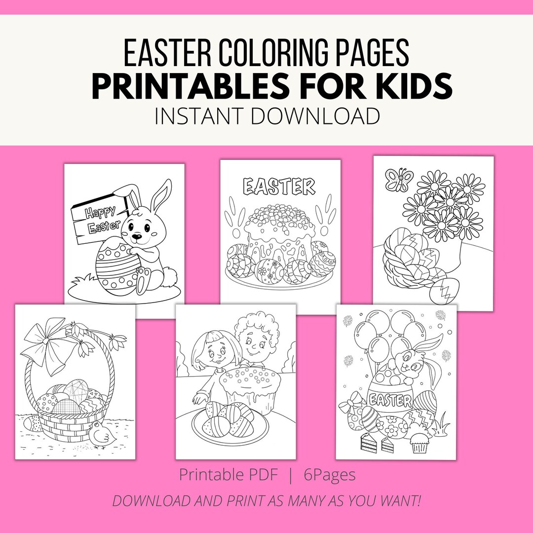 Easter Coloring Pages for Kids, Printable Easter Activity Pages, Easter ...