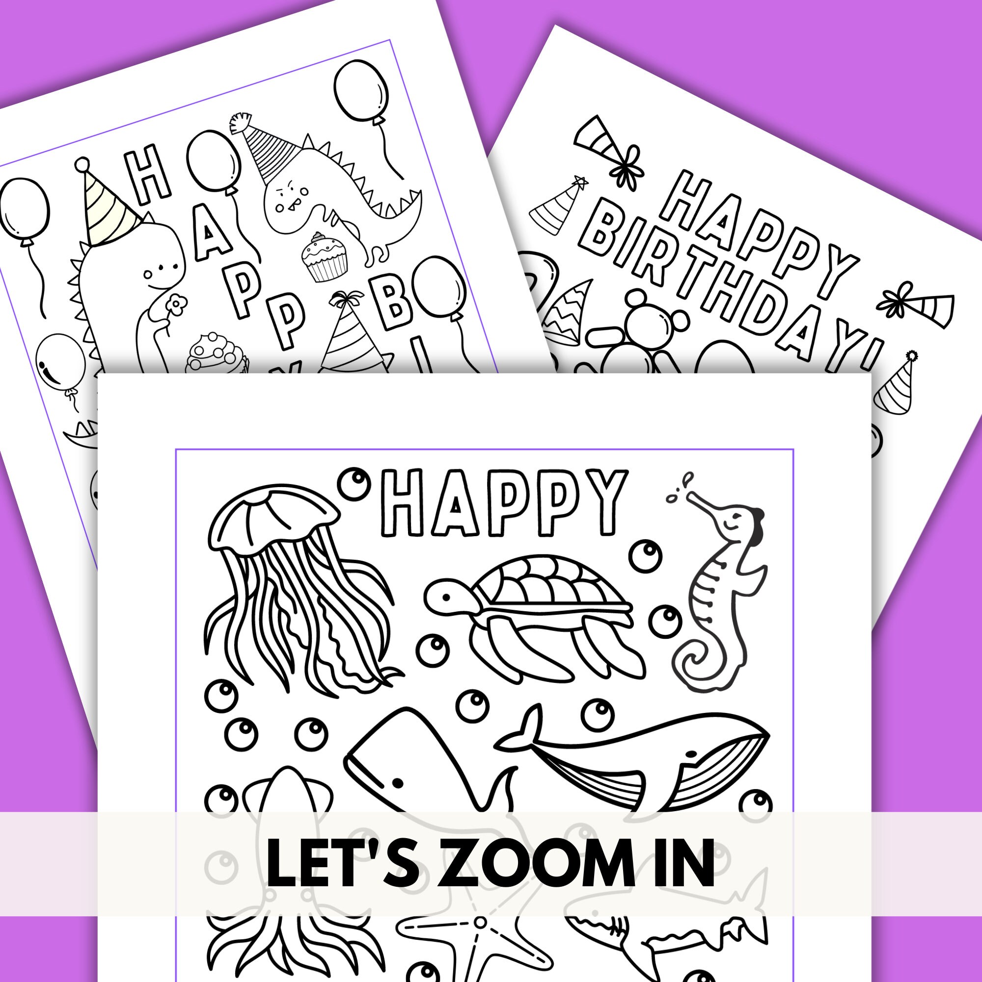 Birthday Party Coloring Page Printable, Birthday Party Activities ...